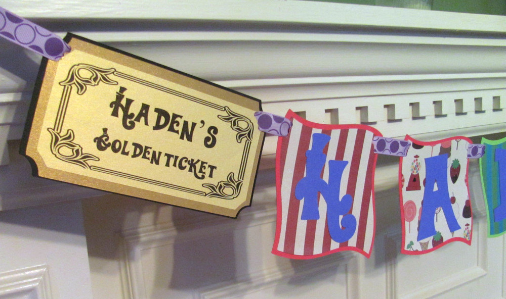 Willy Wonka & The Chocolate Factory Birthday Banner on Luulla